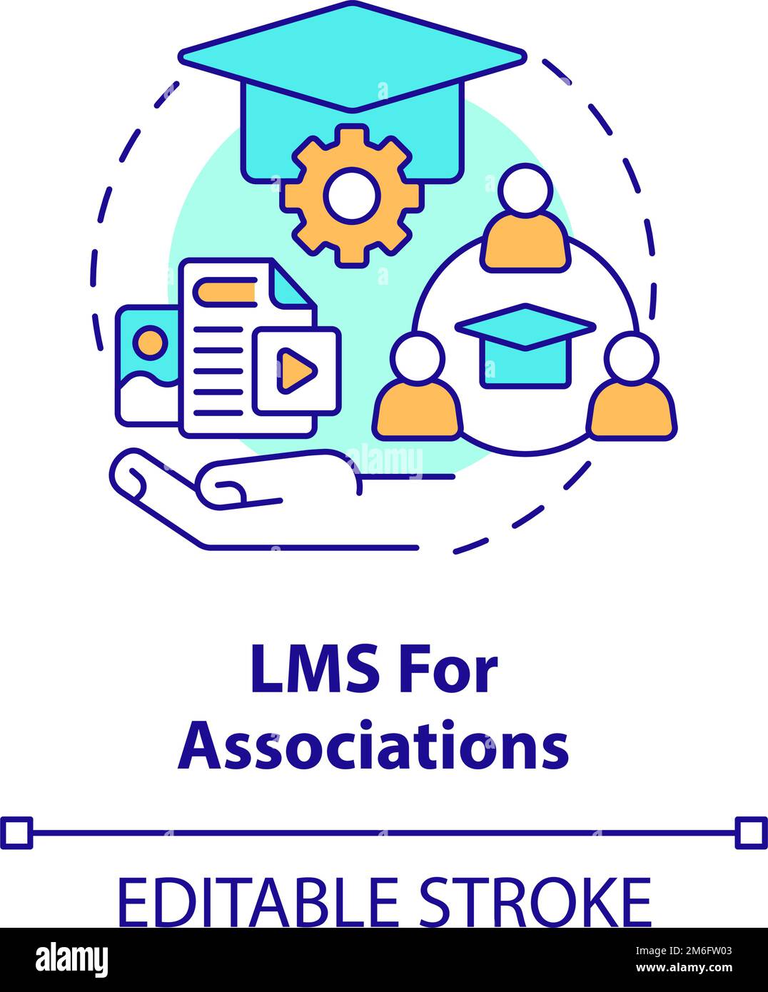 Learning management system for associations concept icon Stock Vector ... Learning management system for associations concept icon Stock Vector ...