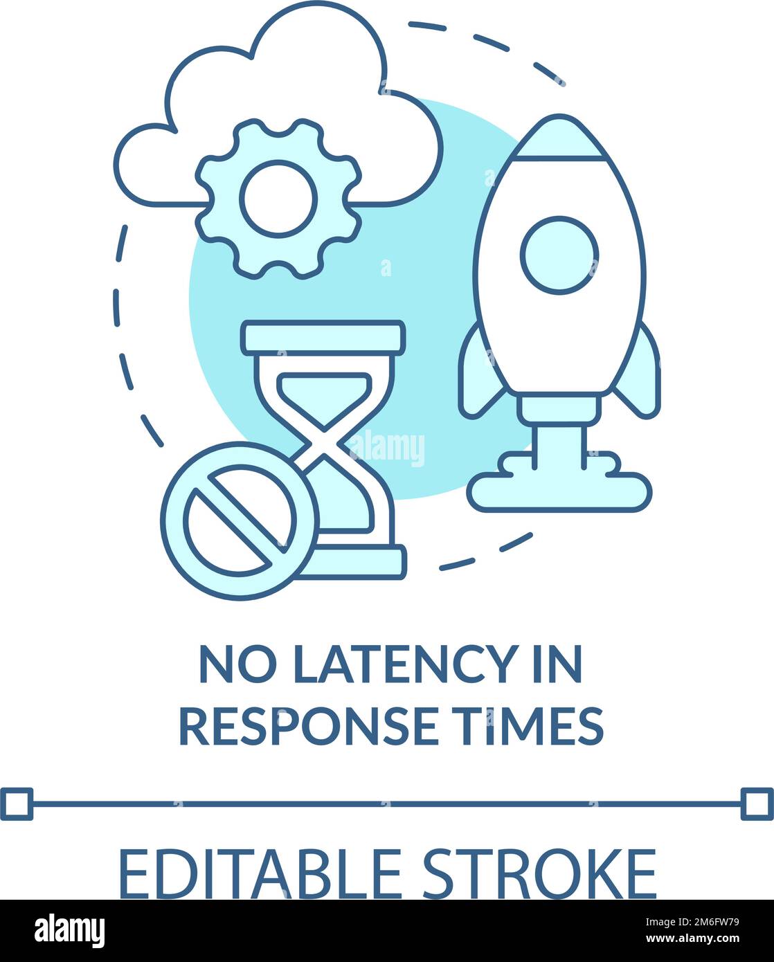 No latency in response times turquoise concept icon Stock Vector Image ...