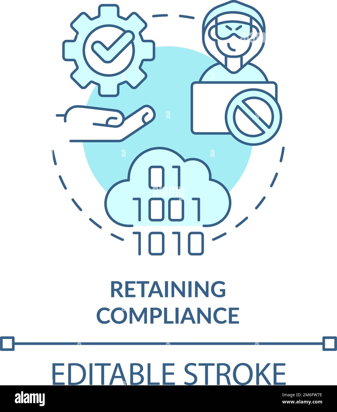 Retaining compliance turquoise concept icon Stock Vector Image & Art ...