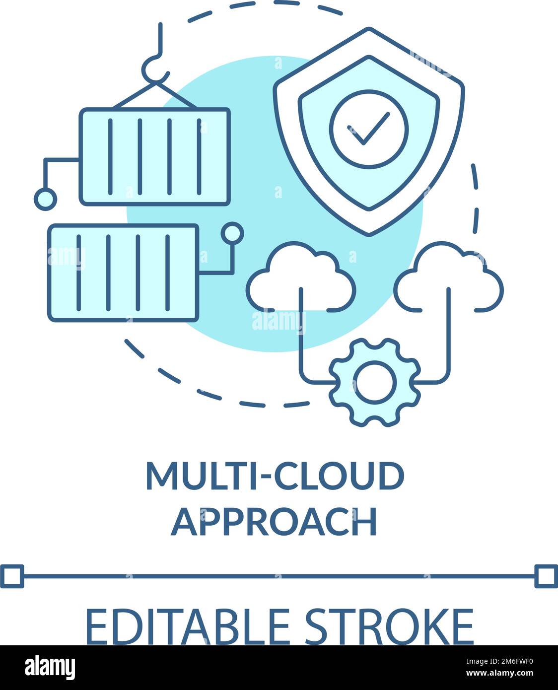 Multi-cloud approach turquoise concept icon Stock Vector Image & Art ...