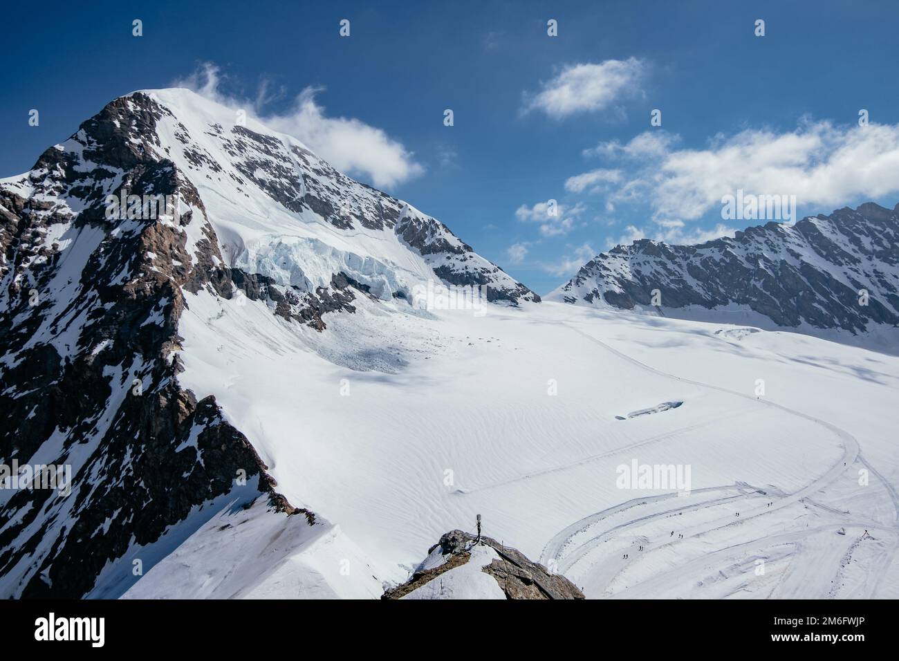 Snow Covered Mountain - view from Jungfraujoch Sphinx Observatory ...