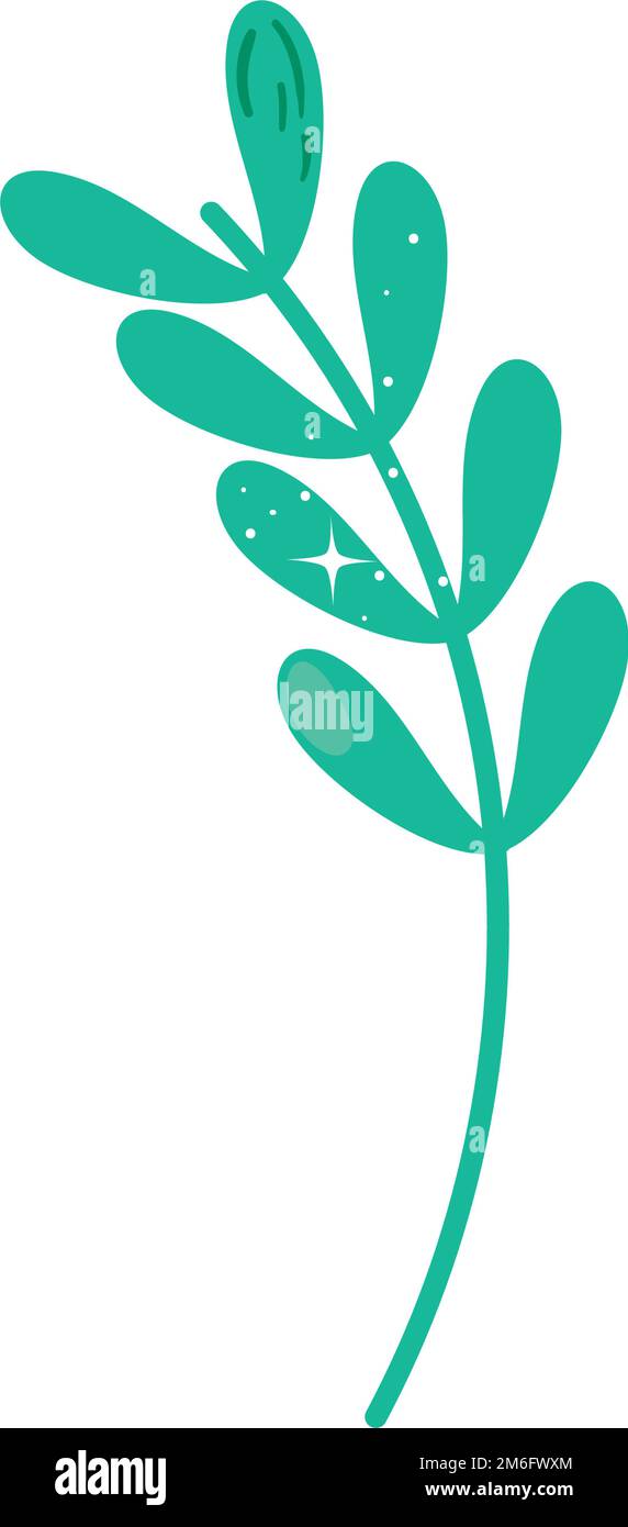 stem with leaves Stock Vector Image & Art - Alamy