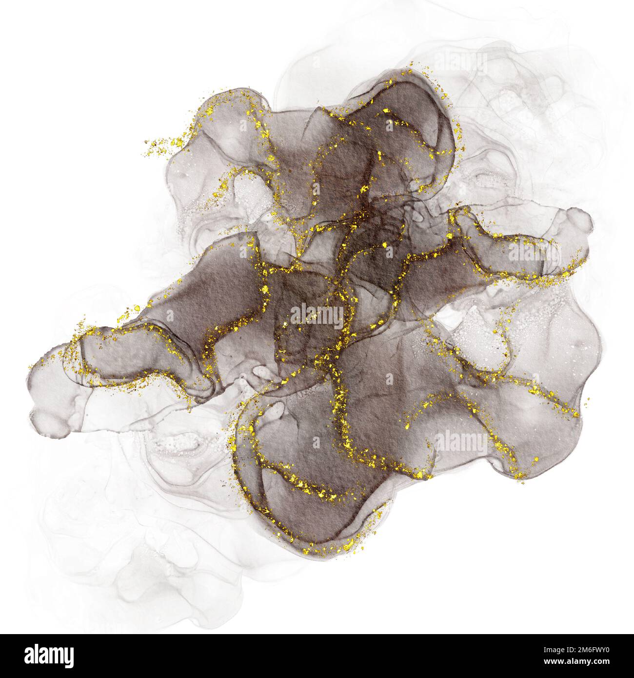 Light Gray Alcohol Ink Watercolor With Gold Glitter Background Circle ...