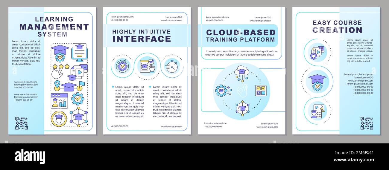 Learning management system guideline brochure template Stock Vector ...
