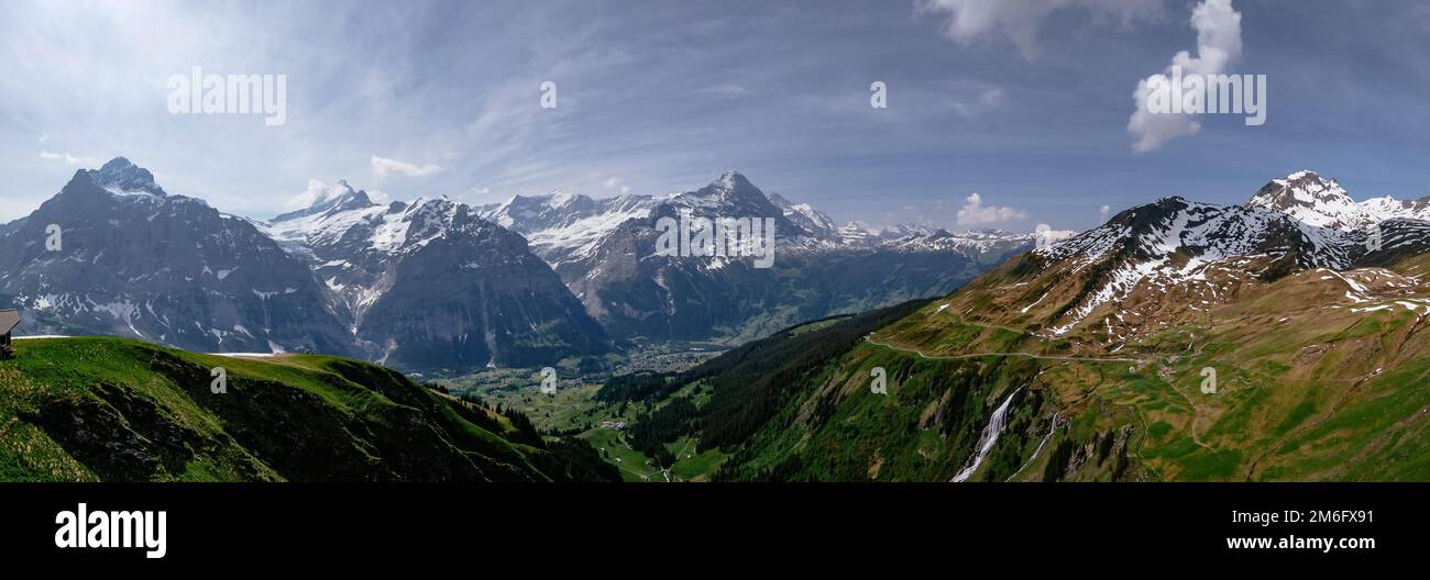 Aerial Panoramic View - First, Grindelwald, Switzerland - Swiss Alps ...