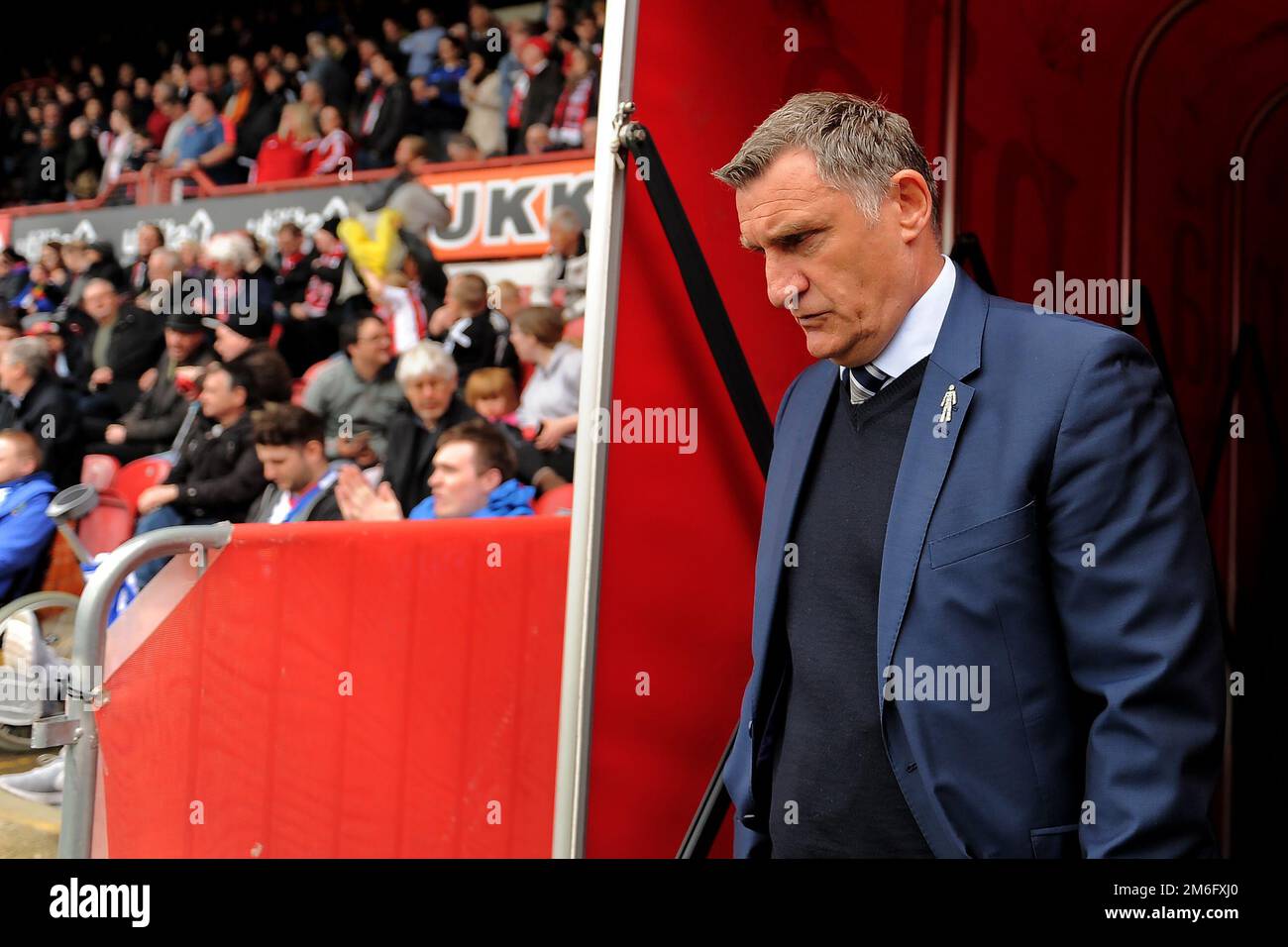 Blackburn Rovers Manager Tony Mowbray walks out of the tunnel ...