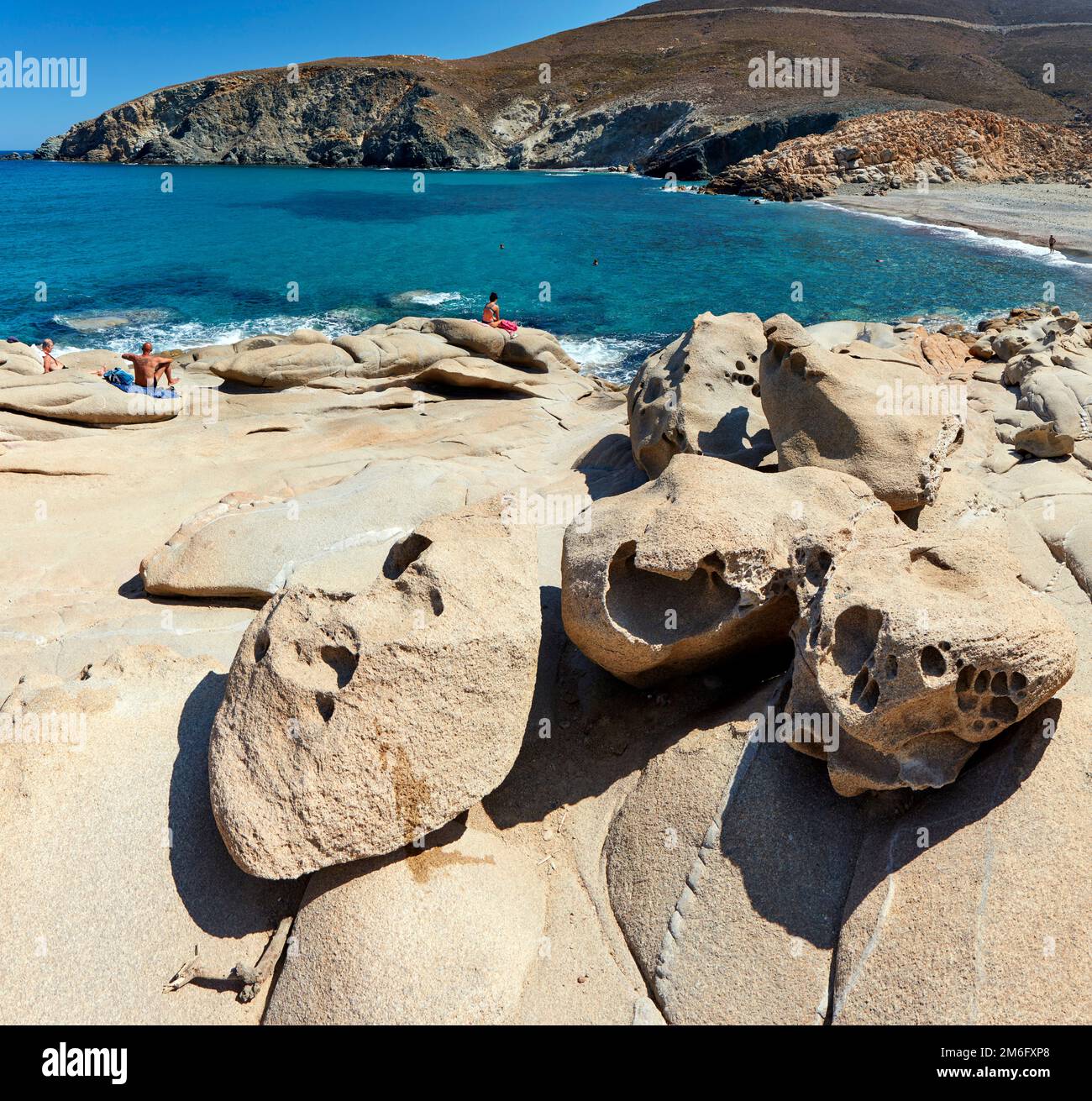 Greece beach sunbathers hi-res stock photography and images - Alamy