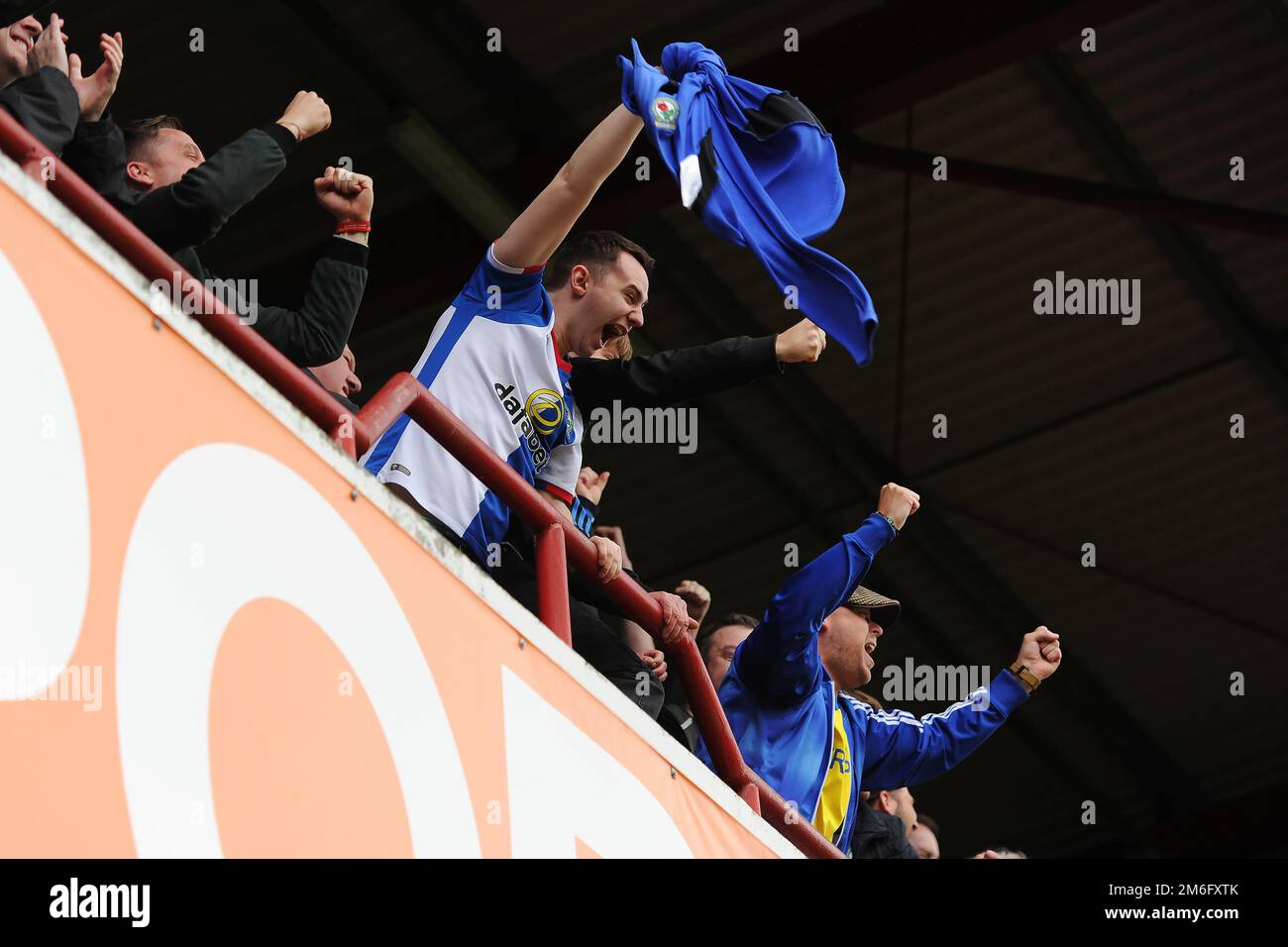 Blackburn fans celebrate their teams second goal - Brentford v ...