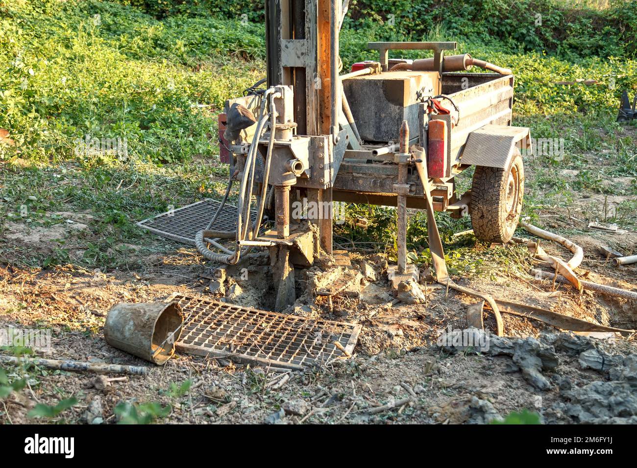 Drilling rig for drilling water wells and producing drinking water for ...