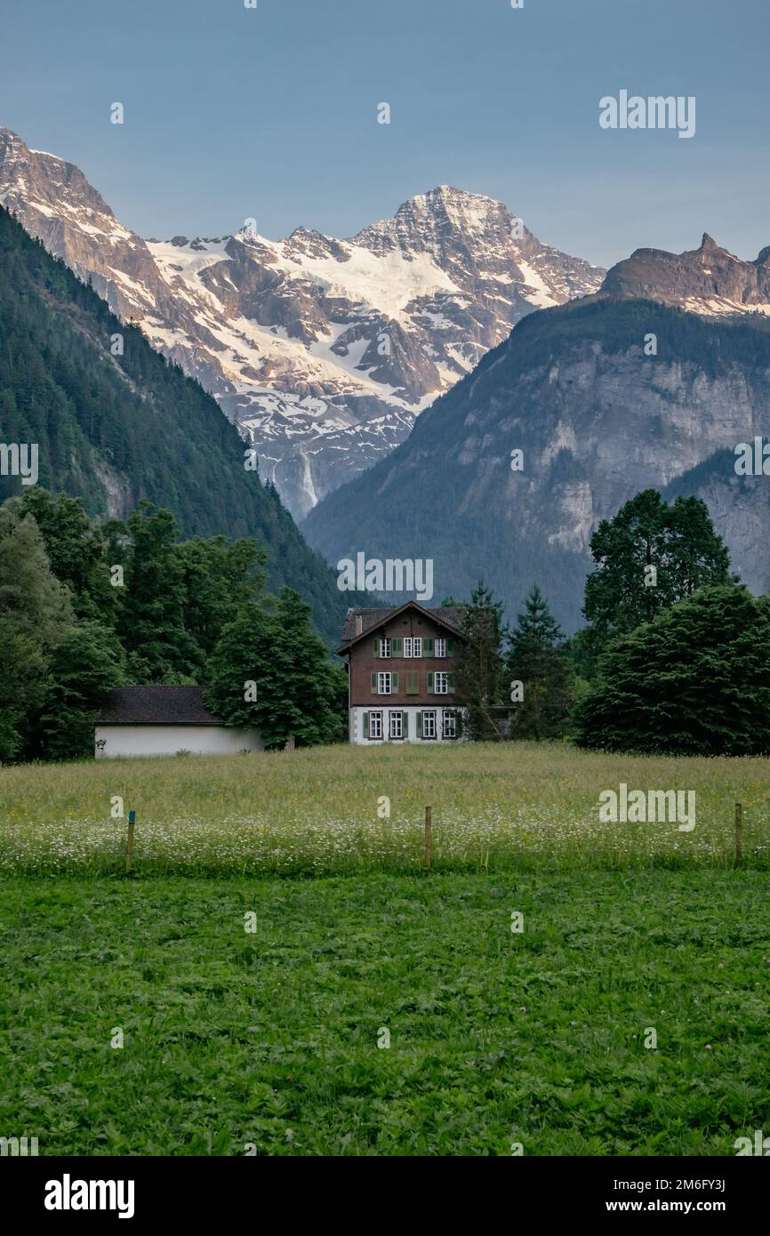 Isolated Rural House in a Meadow in Lauterbrunnen Valley with ...