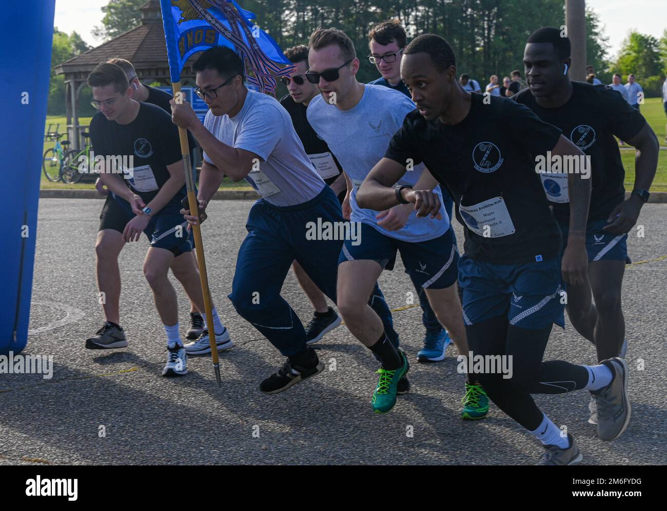 Airmen from the 83d Network Operations Squadron start the Ransom Run at ...