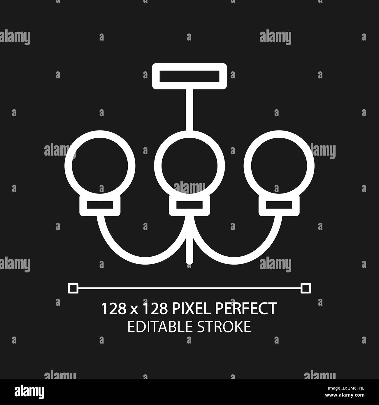 Hanging pendant lights pixel perfect white linear icon for dark theme ...
