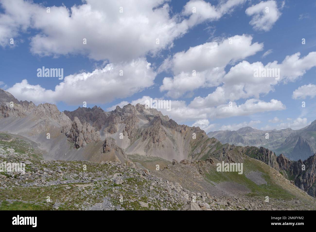 Mountain rocks in Italian Alps massif, Maira Valley, during trek in ...