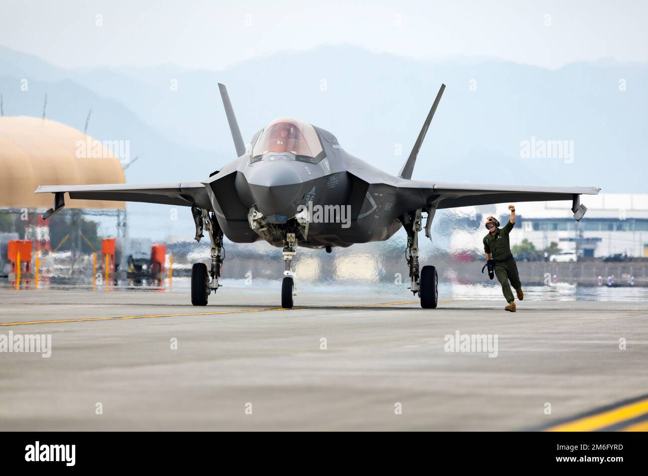 A U.S. Marine Corps F-35B Lightning II aircraft with Marine Fighter ...