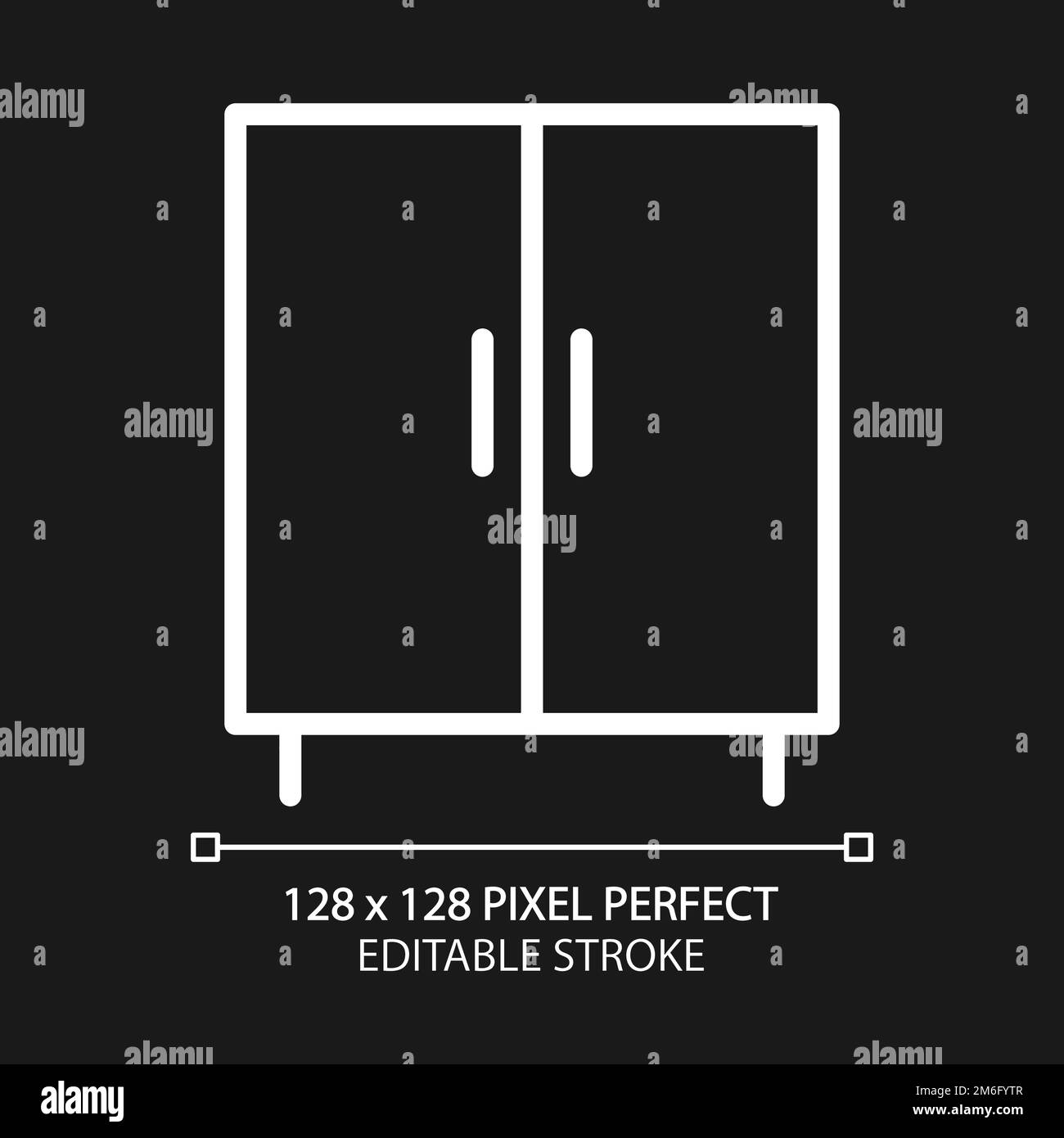 Cabinet pixel perfect white linear icon for dark theme Stock Vector ...