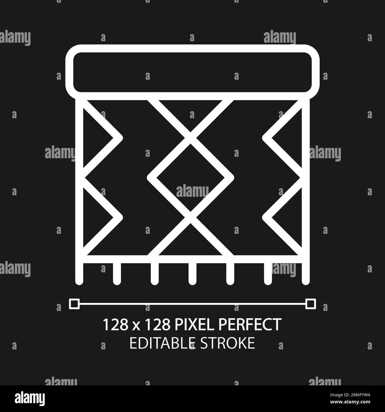 Rug pixel perfect white linear icon for dark theme Stock Vector Image ... Rug pixel perfect white linear icon for dark theme Stock Vector Image ...