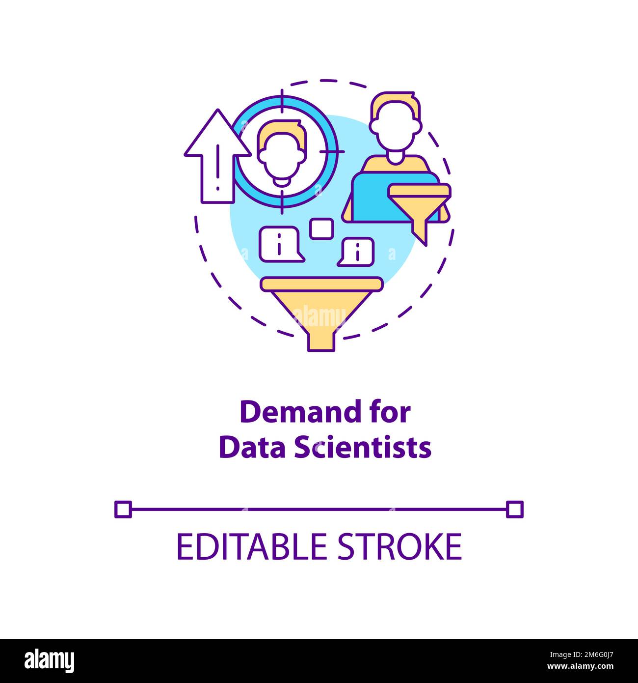Increasing demand for data scientists concept icon Stock Vector Image ...