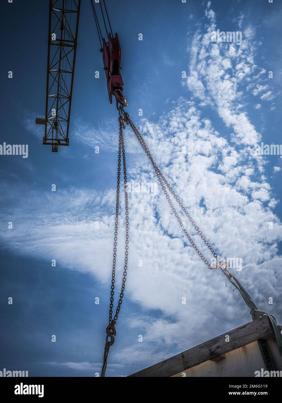 crane on a solar panel installation site Stock Photo - Alamy