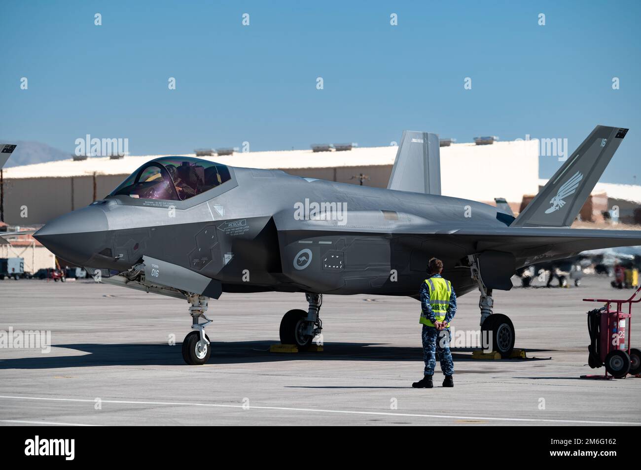 A Royal Australian Air Force (RAAF) pilot waits to launch for a ...
