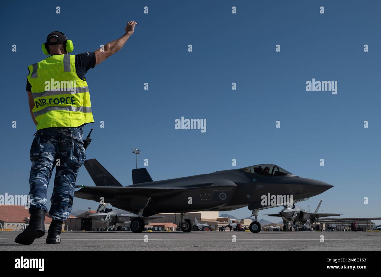 A Royal Australian Air Force F-35A taxis out for a mission at Nellis ...