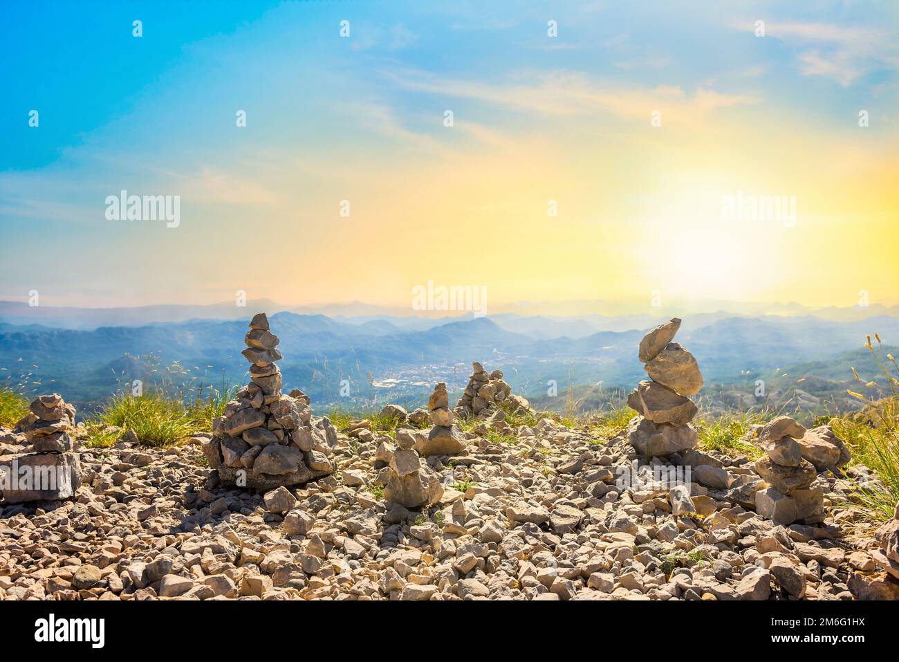 Stone stacks in mountains Stock Photo - Alamy