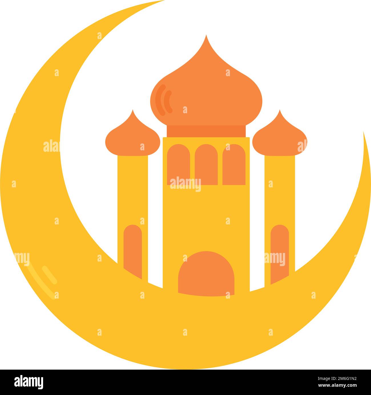 crescent moon with mosque Stock Vector Image & Art - Alamy