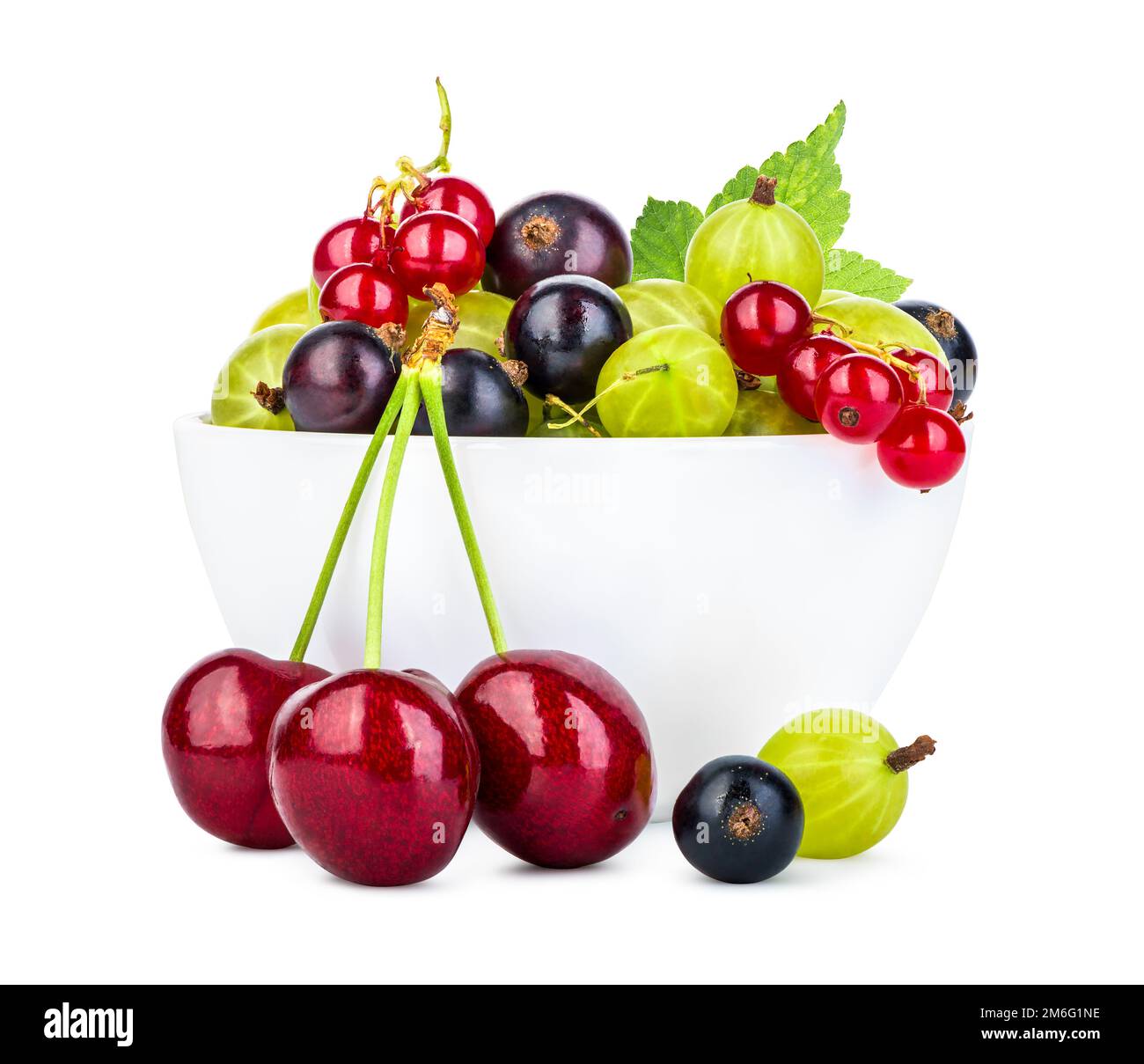 Cherry berries in black Cut Out Stock Images & Pictures - Alamy