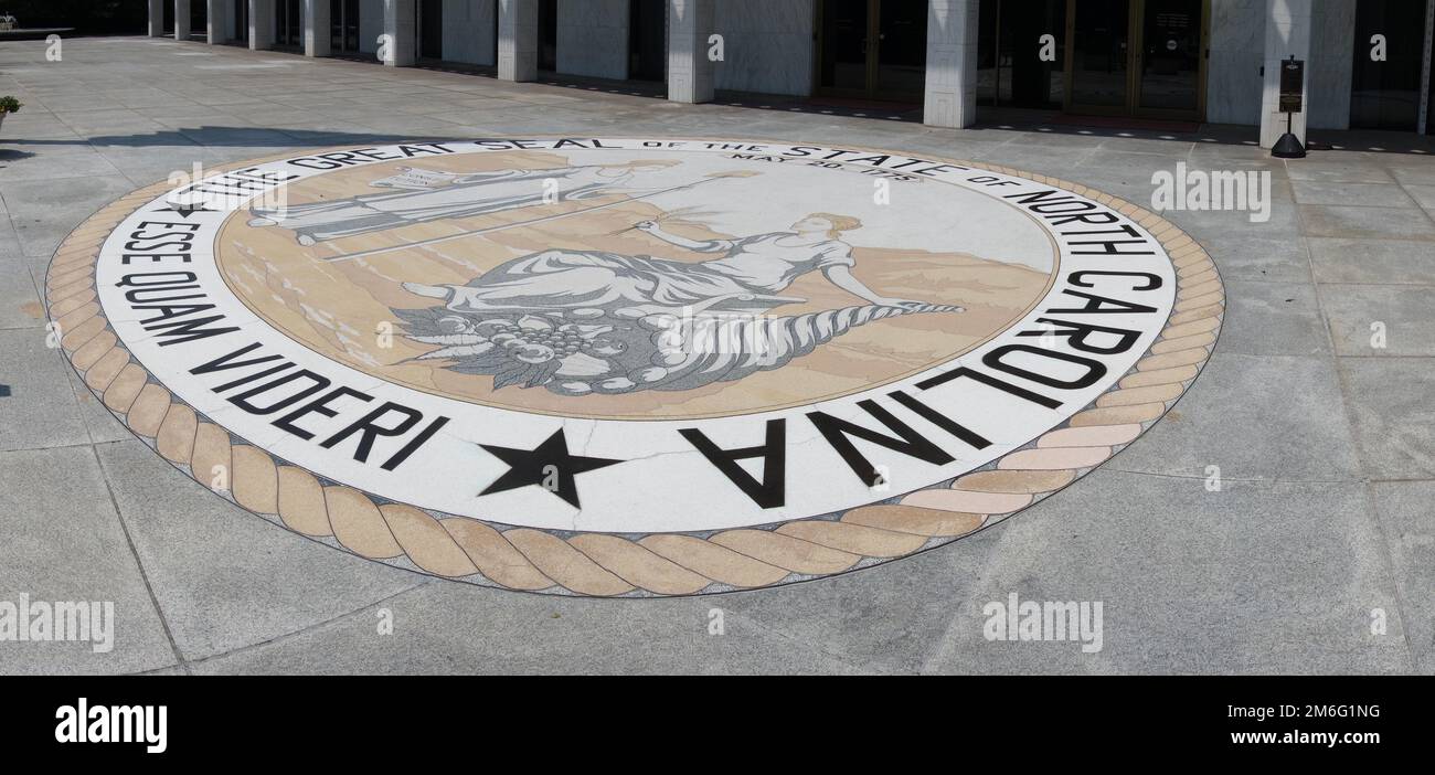 The front entrace of the North Carolina State Legislature building in ...