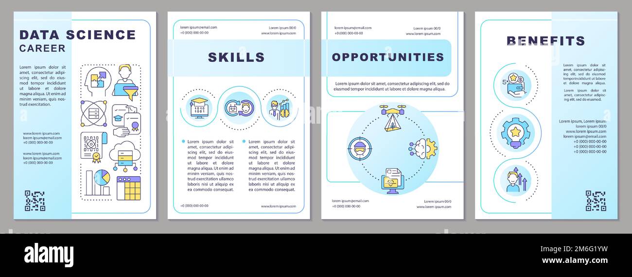 Data Science Career Blue Gradient Brochure Template Stock Vector Image