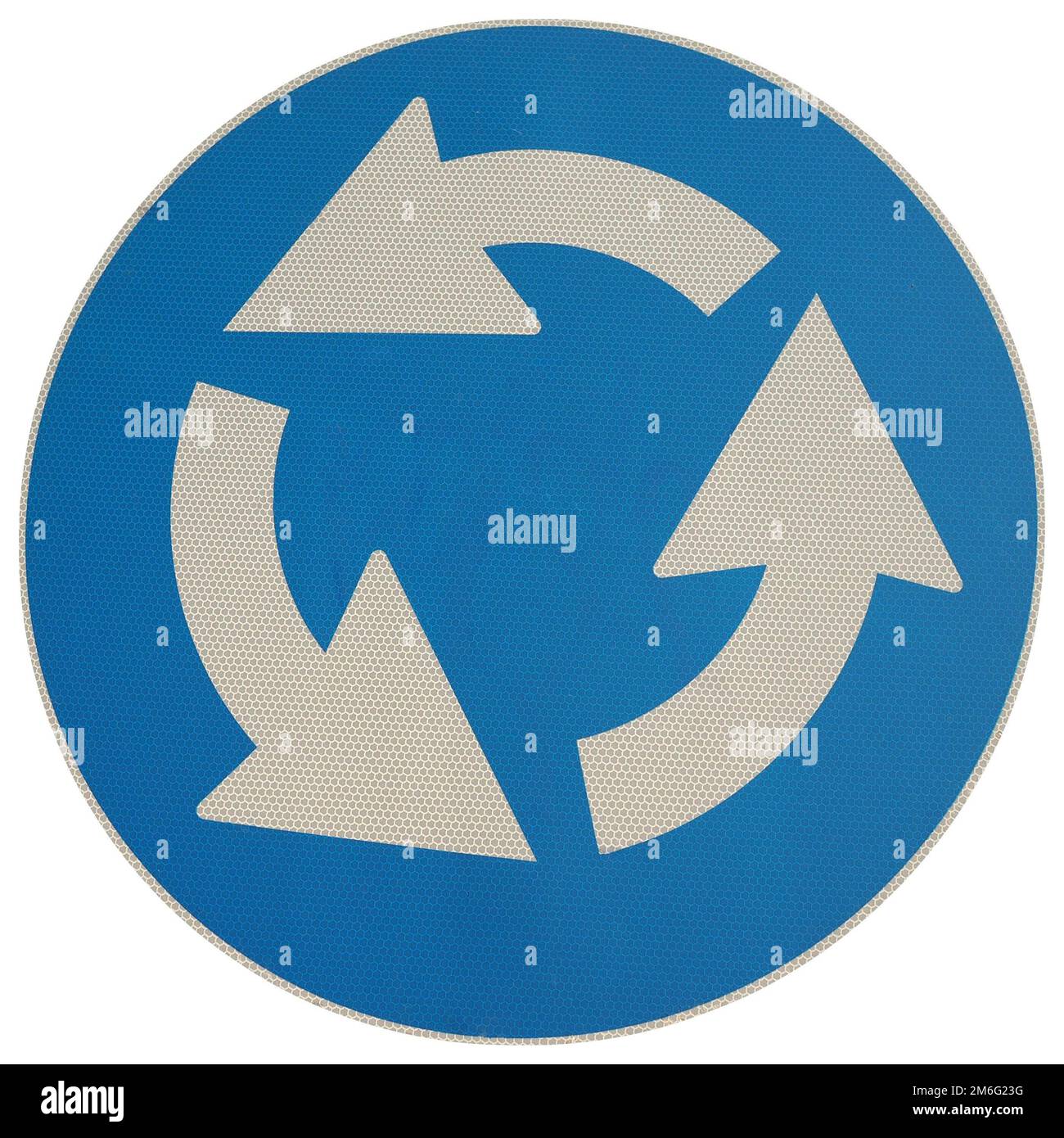 Roundabout sign isolated over white Stock Photo - Alamy