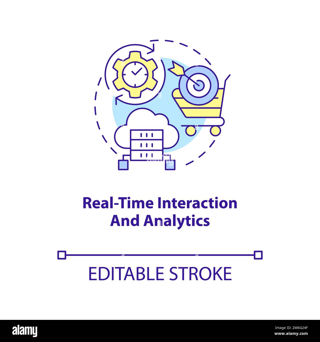 Real time interaction and analytics concept icon Stock Vector Image ...