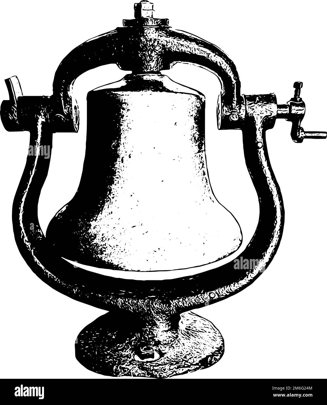 Old vintage locomotive bell sketch in black Stock Vector Image & Art ...