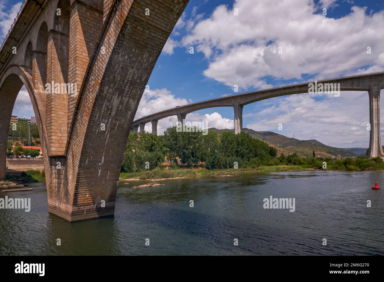Concrete and Stone Bridges - View from the Cruise Boat in Douro River ...