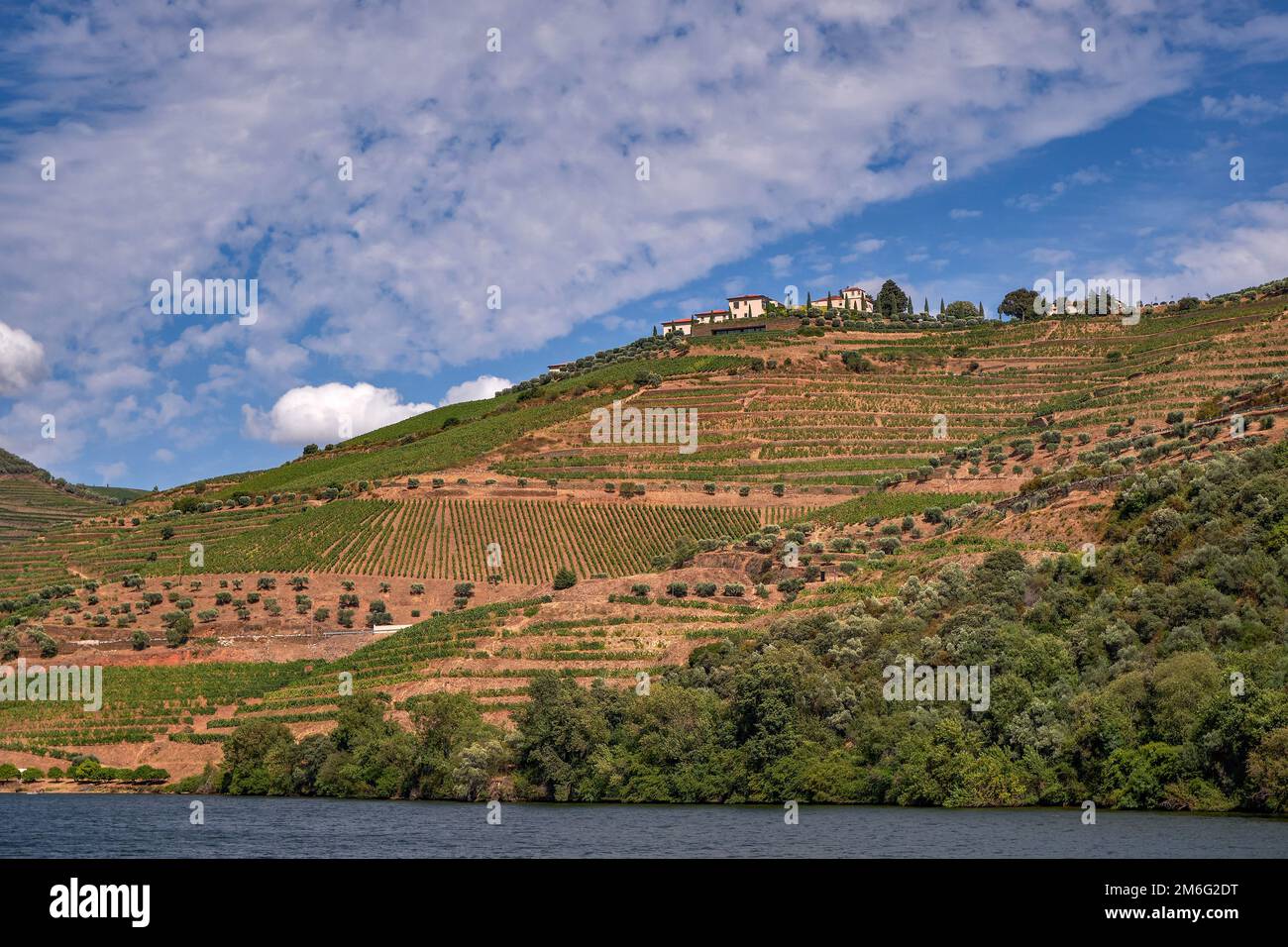 View from the Cruise Boat in Douro River Valley - Port Wine Region with ...