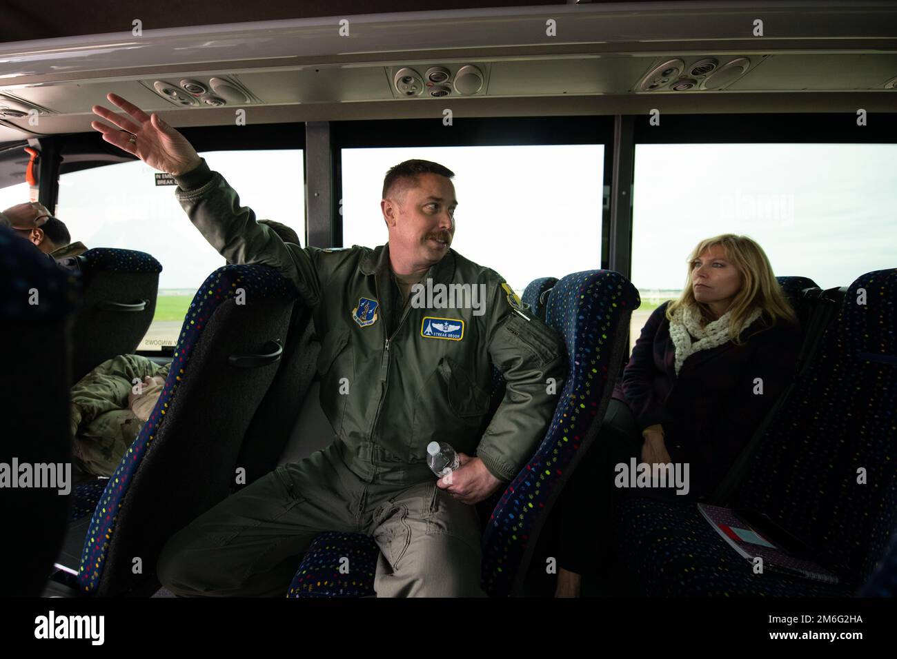 U.S. Air Force Lt. Col. Kevin Groom, center, 420th Air Base Squadron ...