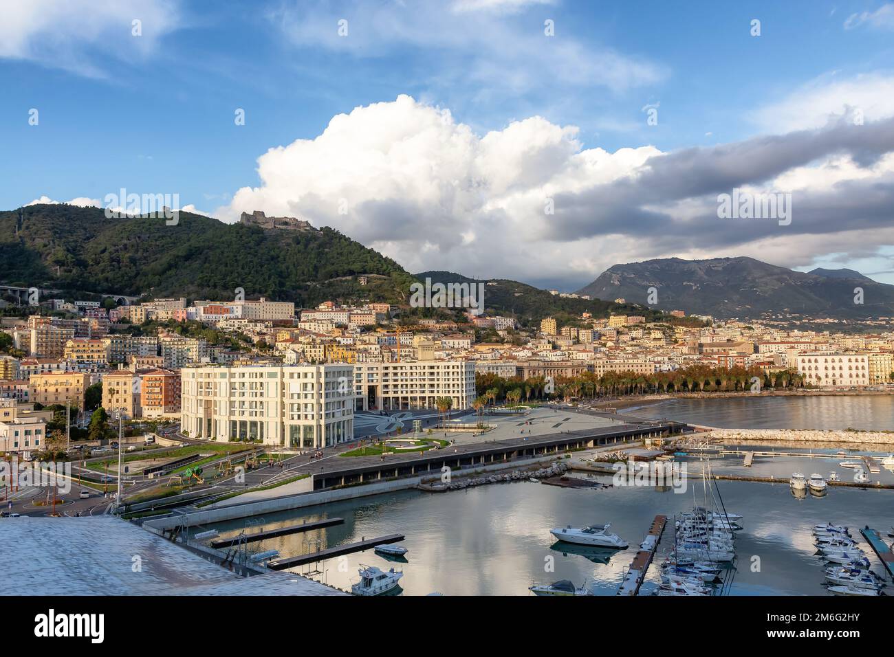 Aerial view salerno port mountains hi-res stock photography and images ...