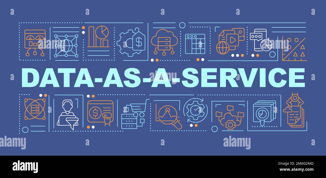 Data as service word concepts dark blue banner Stock Vector Image & Art - Alamy