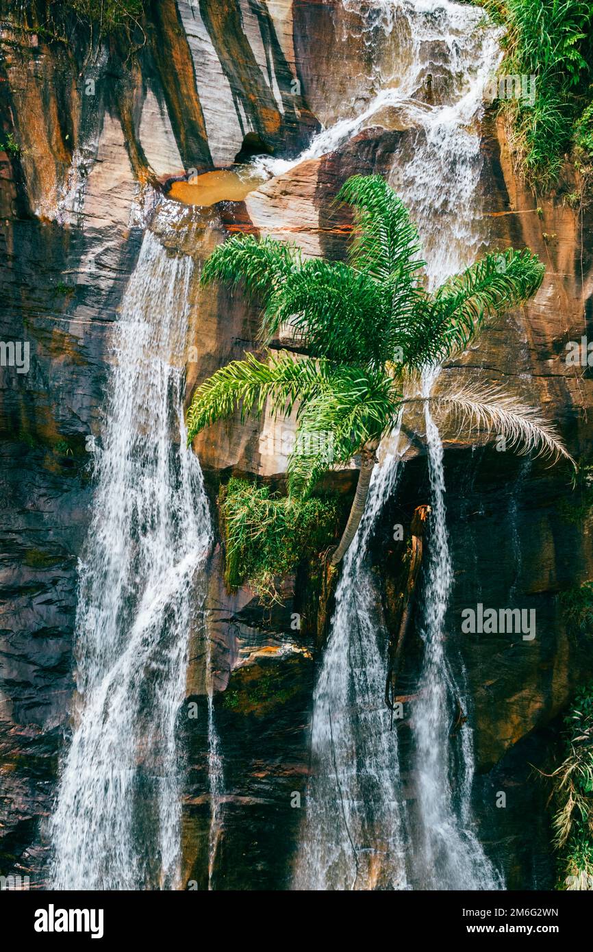 Majestic waterfall in Caparao, Minas Gerais, Brazil deep in the jungle ...