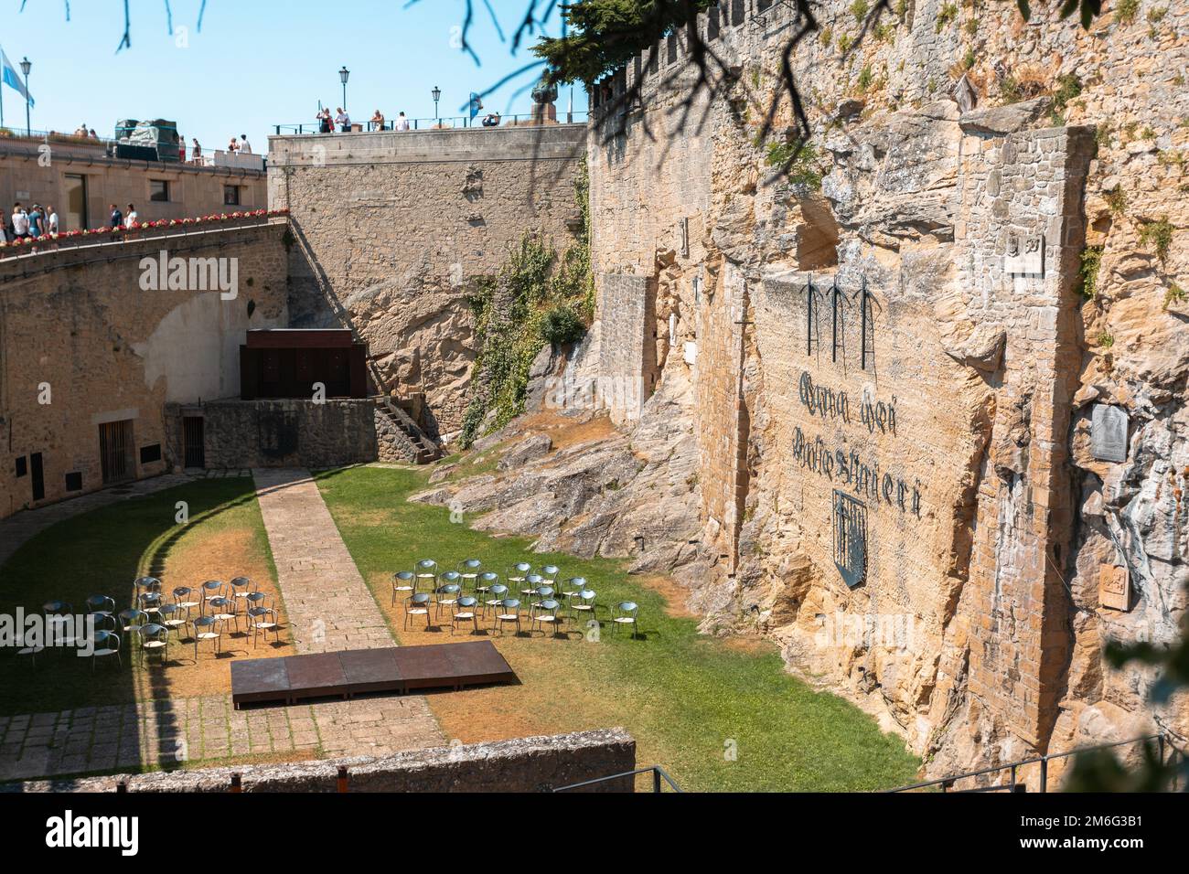 Italian crossbow shooting range in the center of San Marino, Italy ...