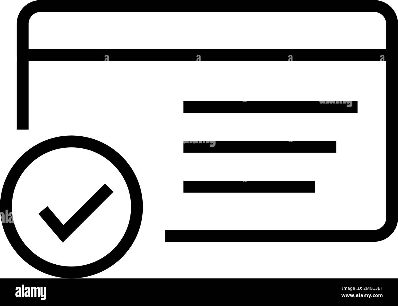 Card verification icon. Card and check mark. Editable vector Stock Vector Image & Art - Alamy