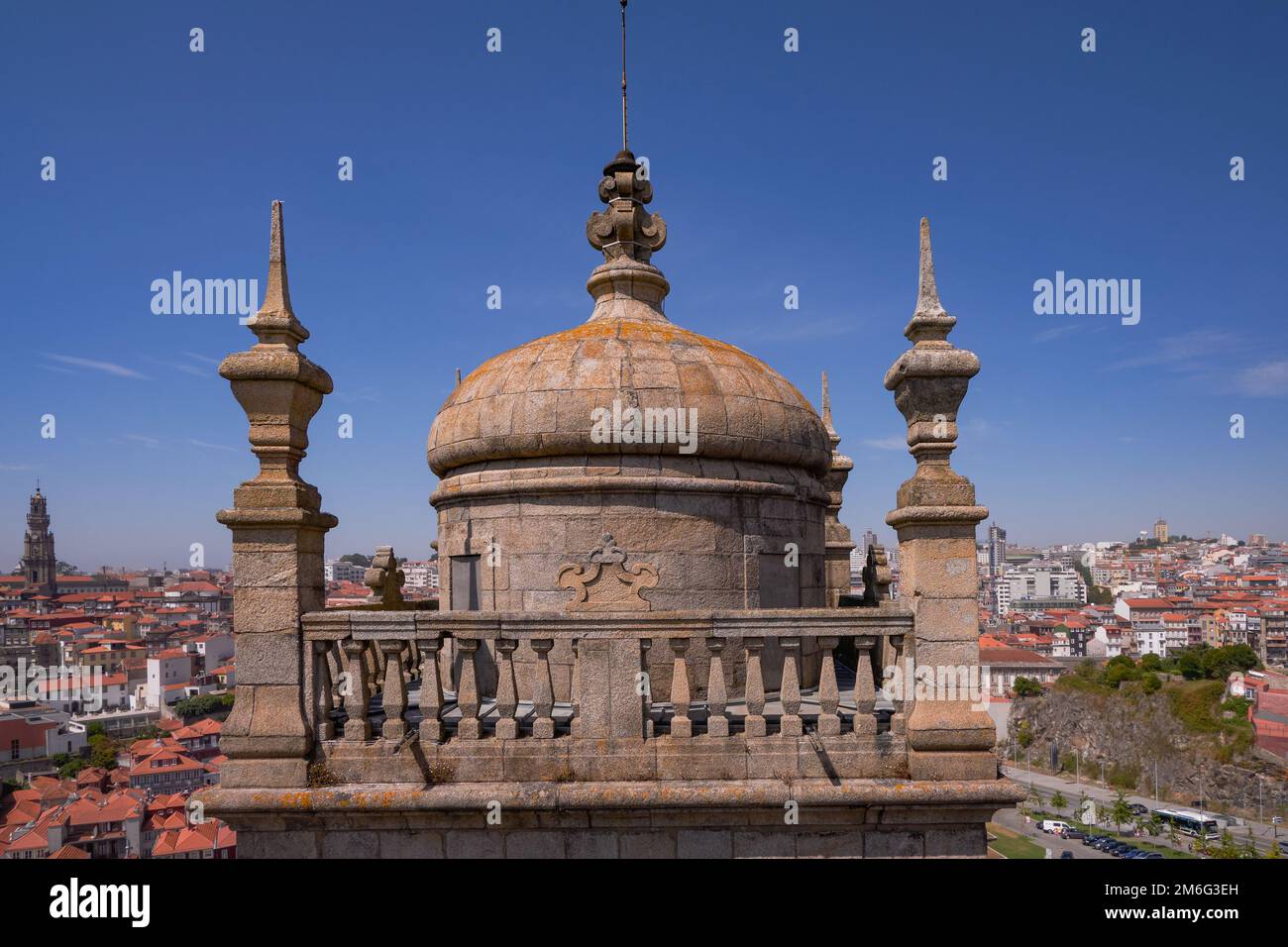 Aerial View of the City and Stone Dome from the Top of the Towers in ...