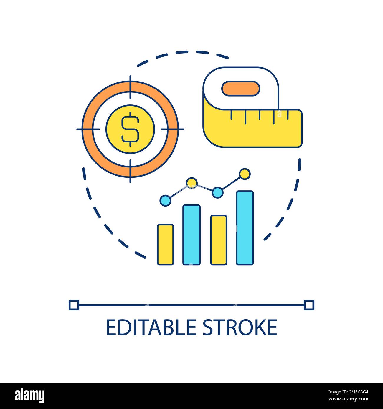 Financial goals measuring concept icon Stock Vector Image & Art - Alamy