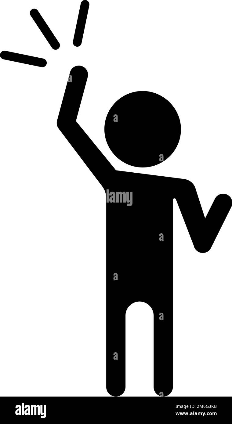 Pictogram of a cheering person. Editable vector Stock Vector Image ...