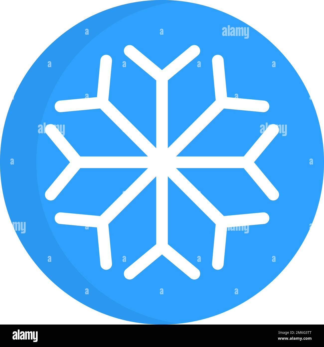 Modern round snowflake symbol. Winter icon. Editable vector Stock ...