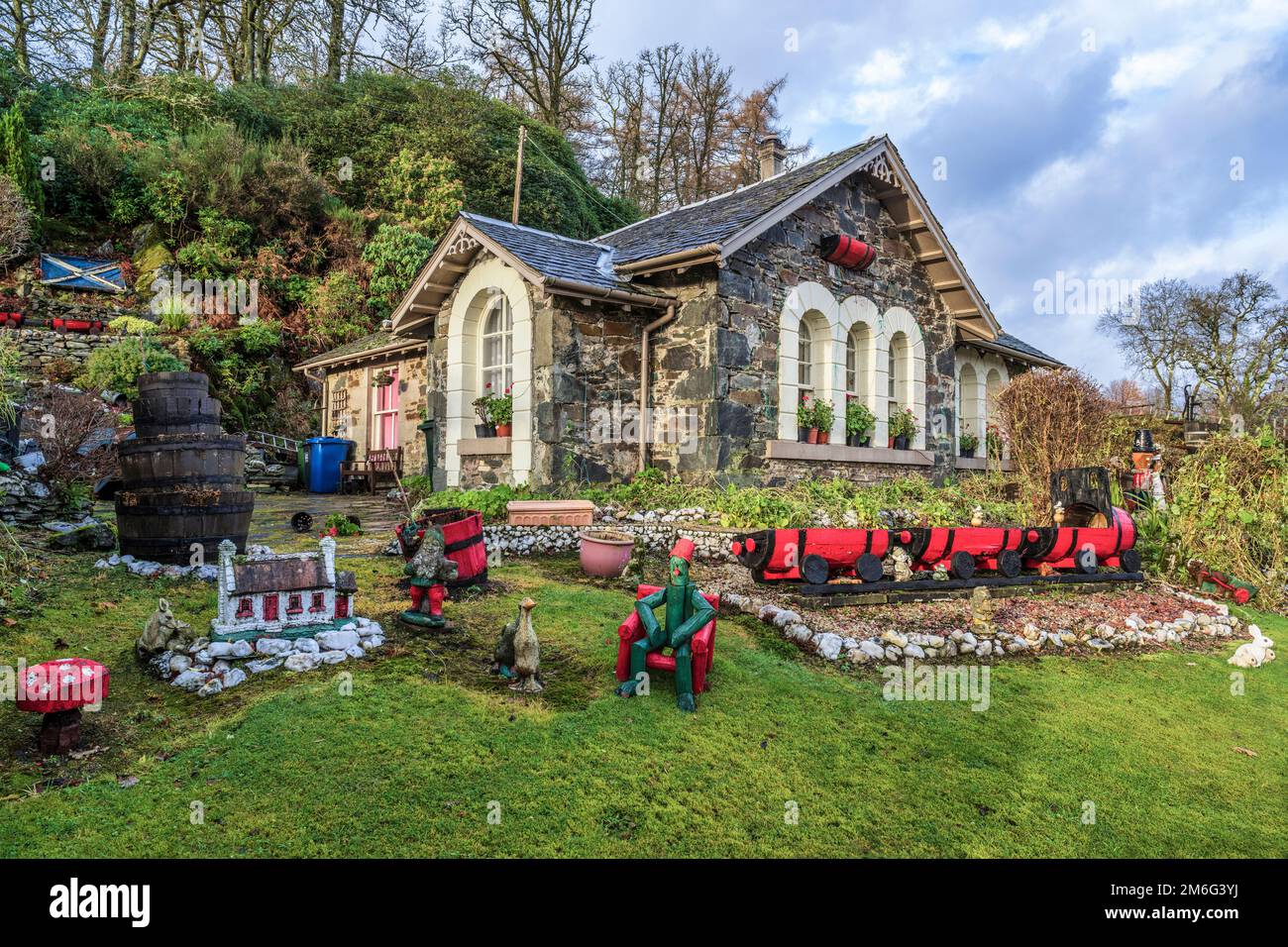 Colourful cottage in the small hamlet of Aldochlay, just south of Luss ...