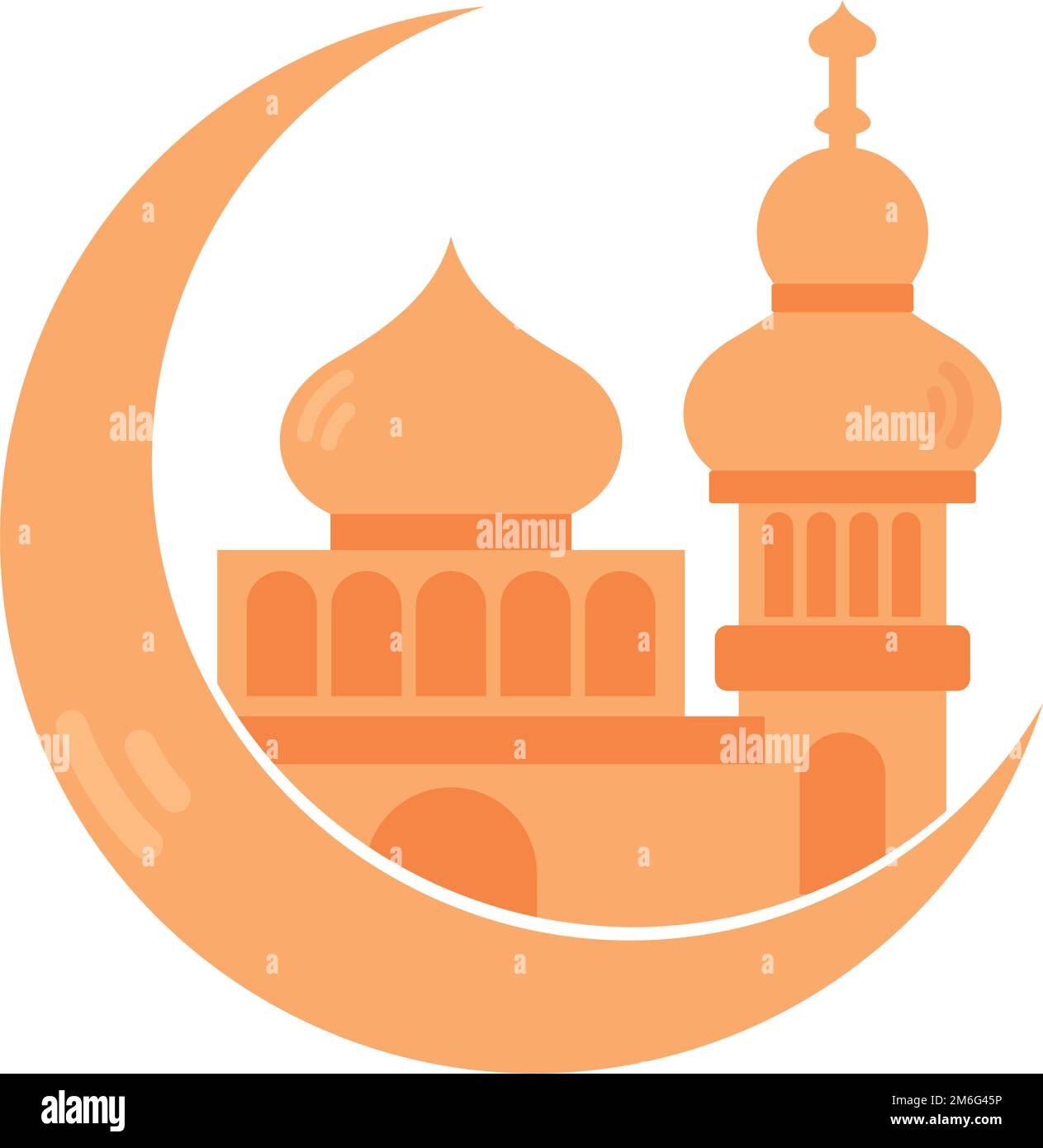 crescent moon with mosque Stock Vector Image & Art - Alamy