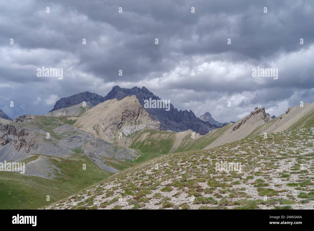 Scenic Alpine landscape in Maira valley, Italian Cottian Alps, Piedmont ...