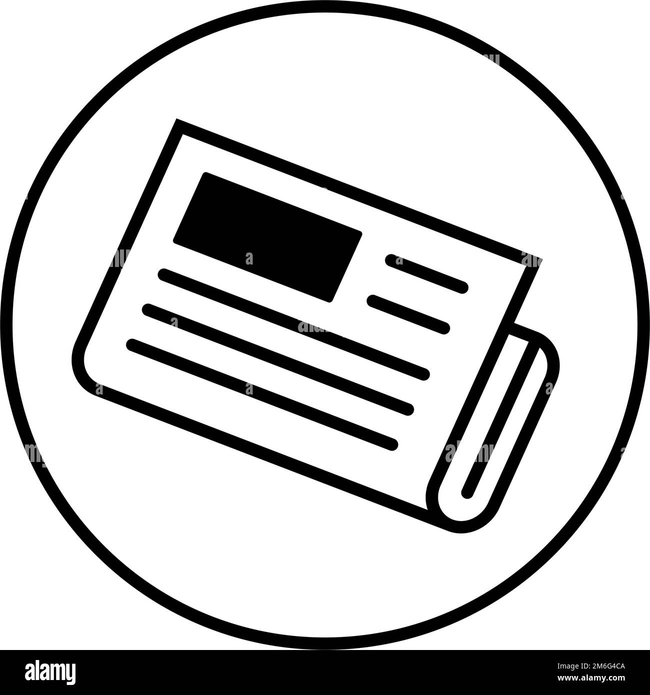 Round circle and newspaper icon. Press release symbol. Editable vector ...