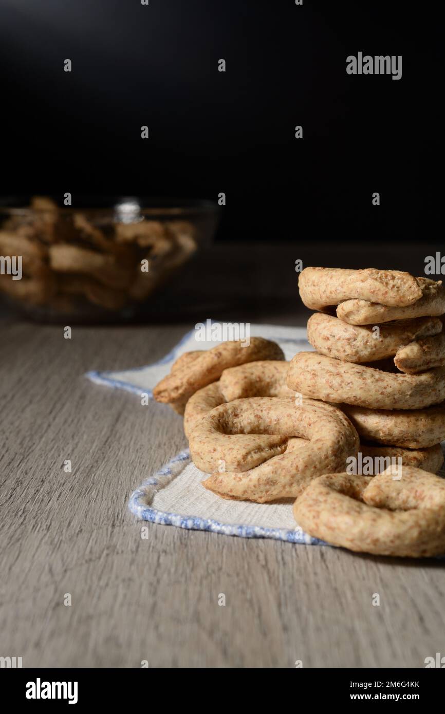 Italian taralli. Traditional snack food of Puglia region Stock Photo ...