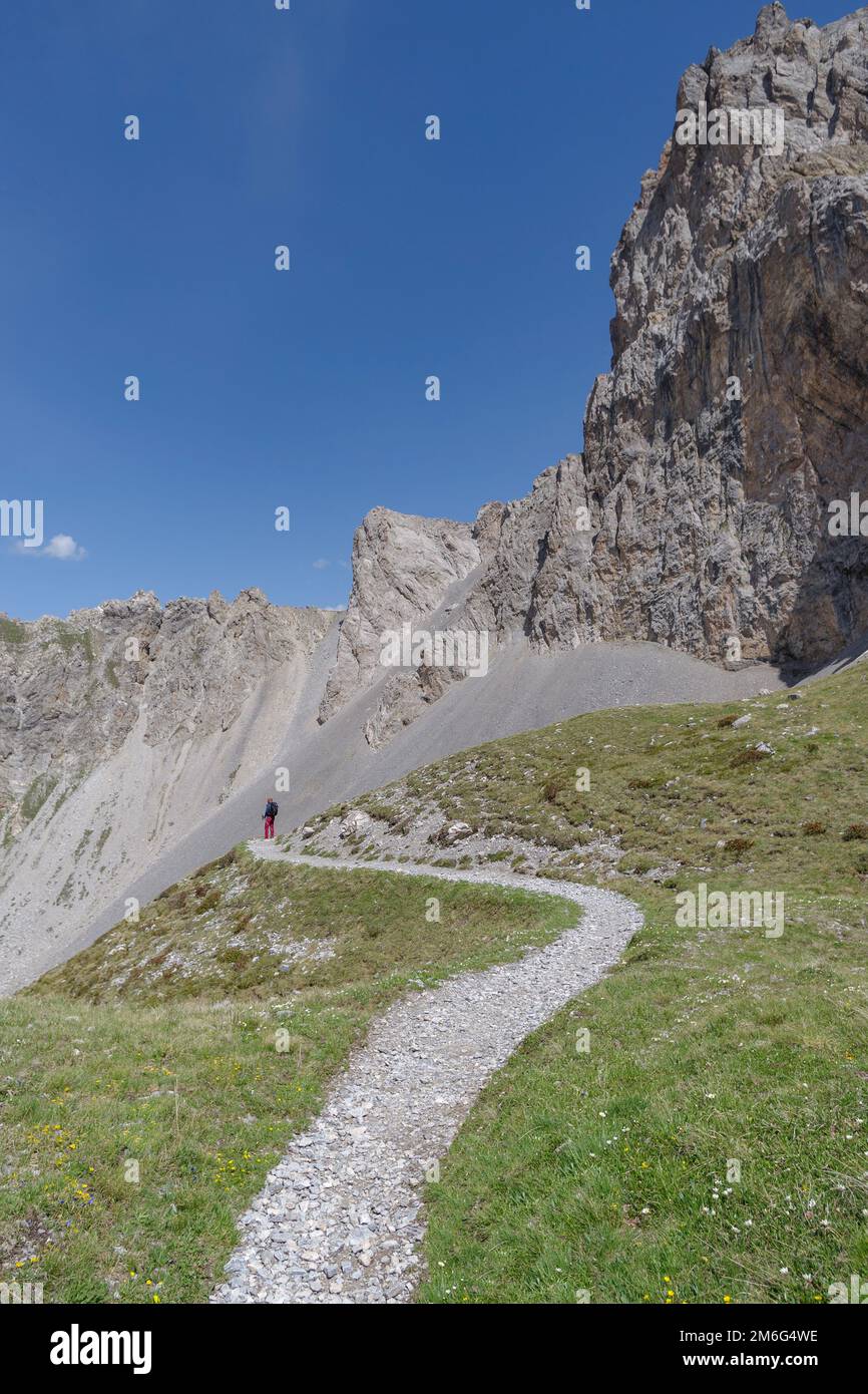 Scenic Alpine landscape in Maira valley, Italian Cottian Alps, Piedmont ...